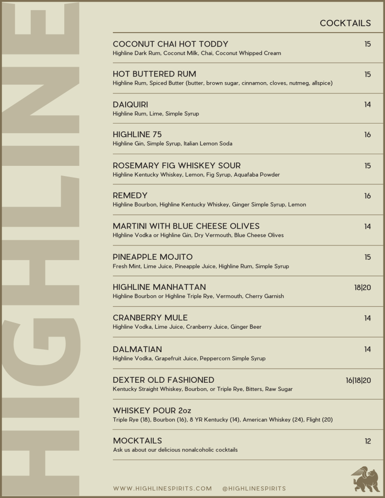 The Highline Room - Dexter | Inspired Spirits